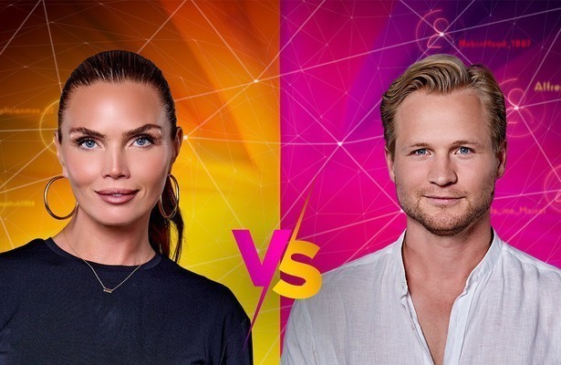 Kim Feenstra en Kalvijn nemen het tegen elkaar op in de nieuwe spelshow De Volgers op SBS6 ...